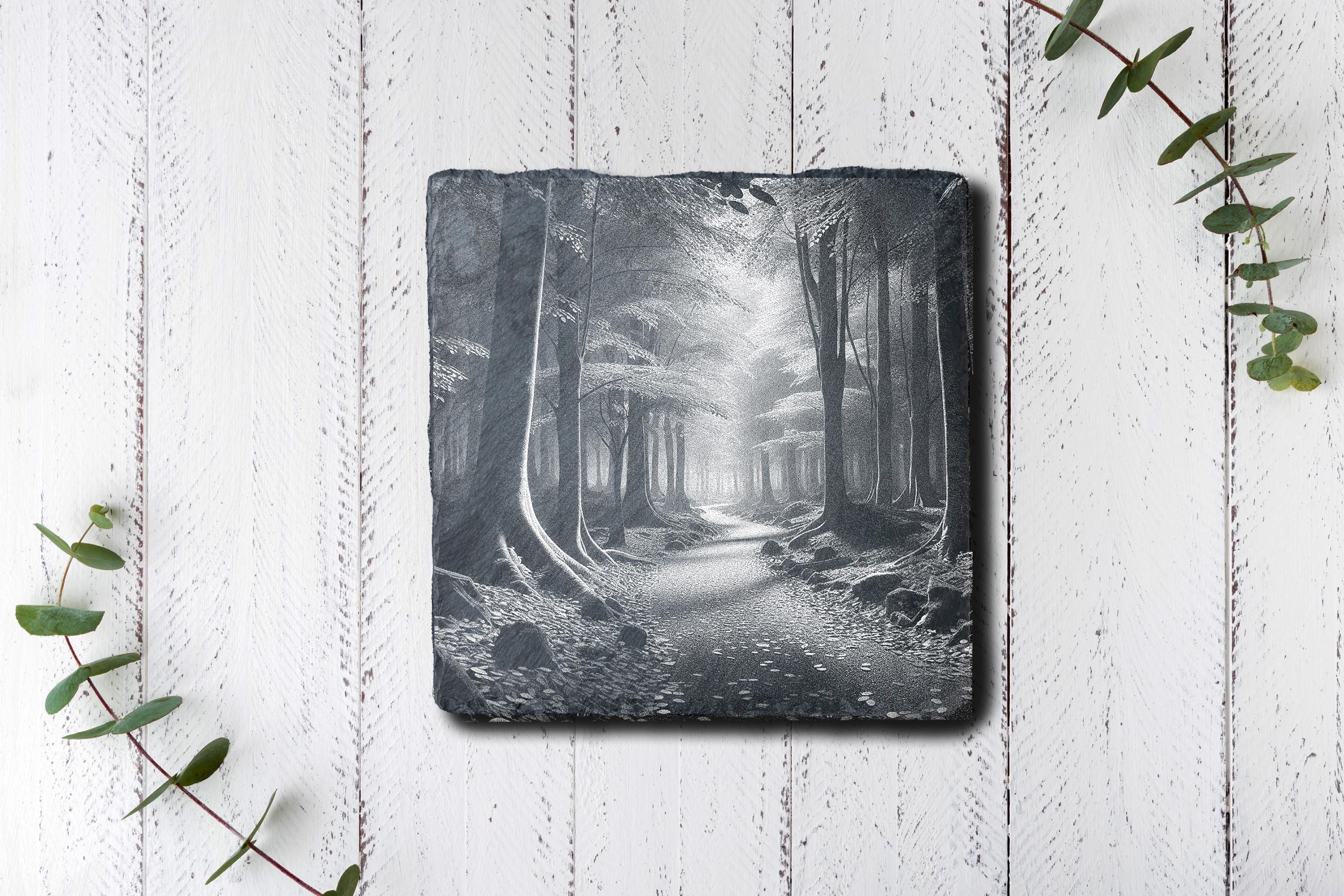 Set of 4 Nature Scene Laser Engraving Files - CNC and DIY Forest, Ocean ...
