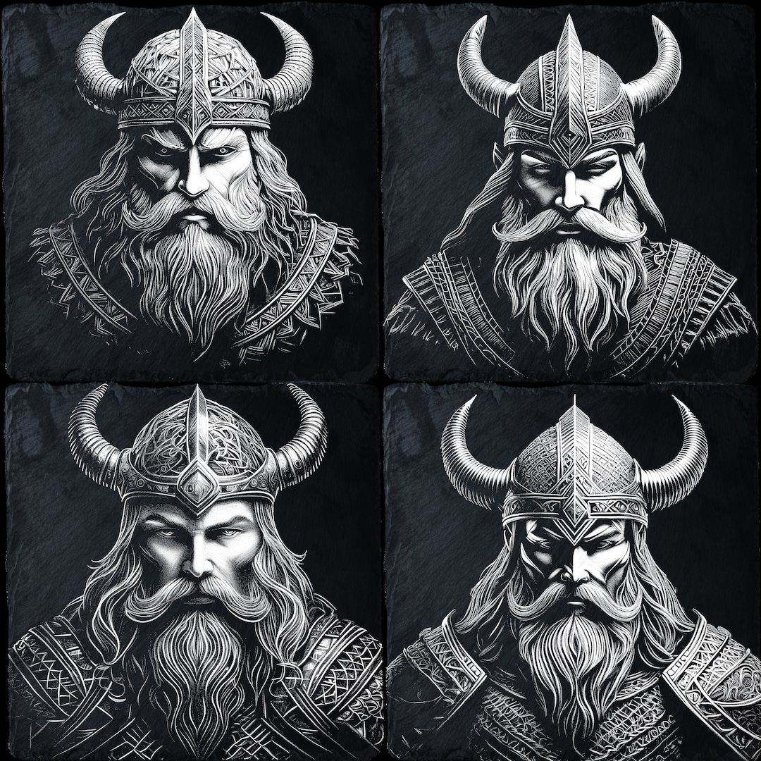 4 Bundle Viking PNG for CNC Laser Engrave, Laser Burn, Glowforge File ...