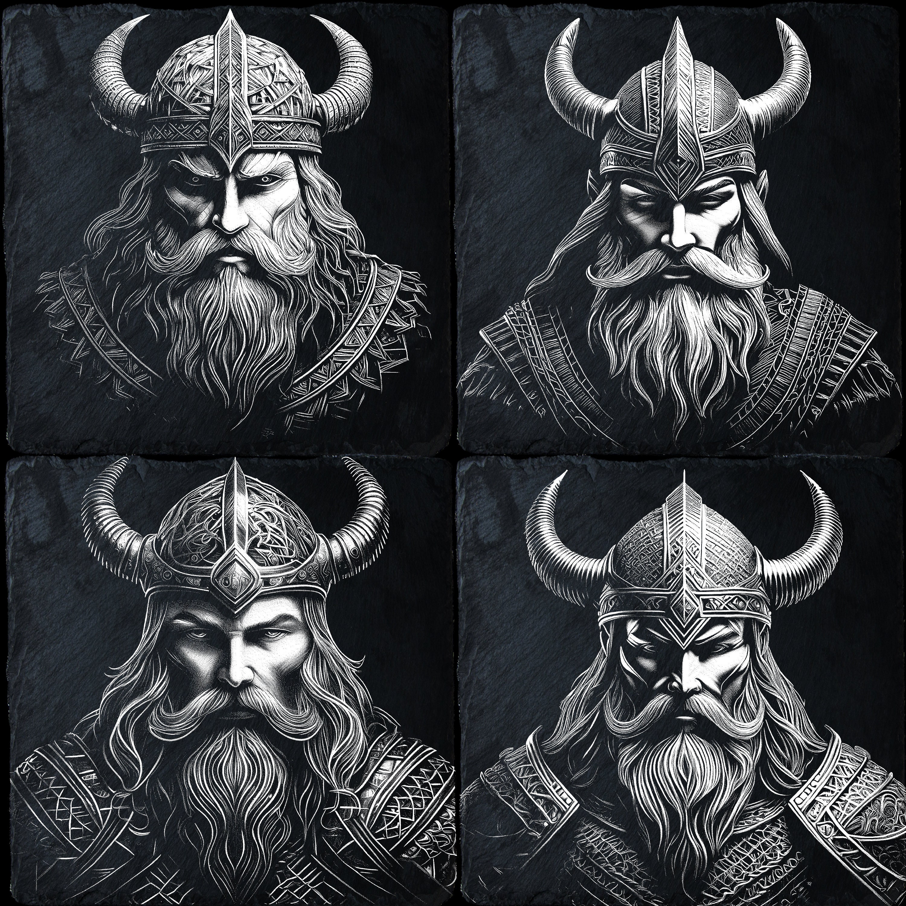 4 Bundle Viking PNG for CNC Laser Engrave, Laser Burn, Glowforge File ...