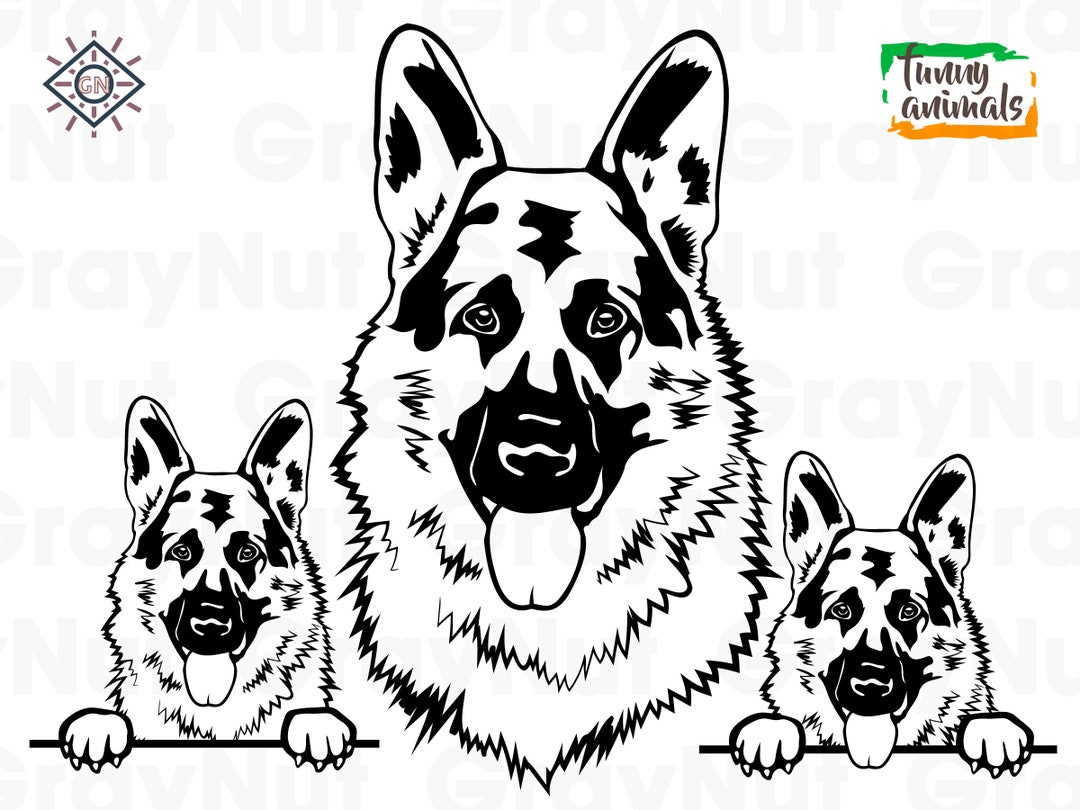 German Shepherd Svg, Dog Svg Files for Cricut, Animal Dxf Cut File ...