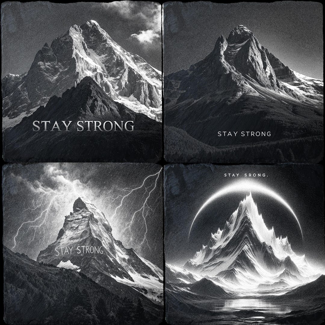 Stay Strong Mountain PNG for Laser Engraving | CNC Xtool Lightburn Co2 ...