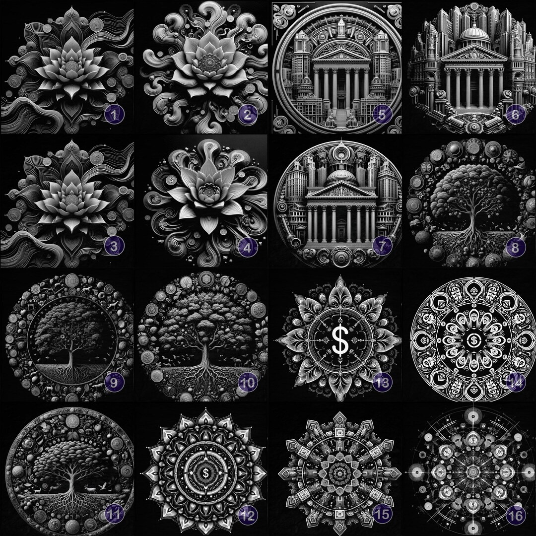 16 Money Mandala PNG Files - Abundance Art for Slate Laser Engraving ...
