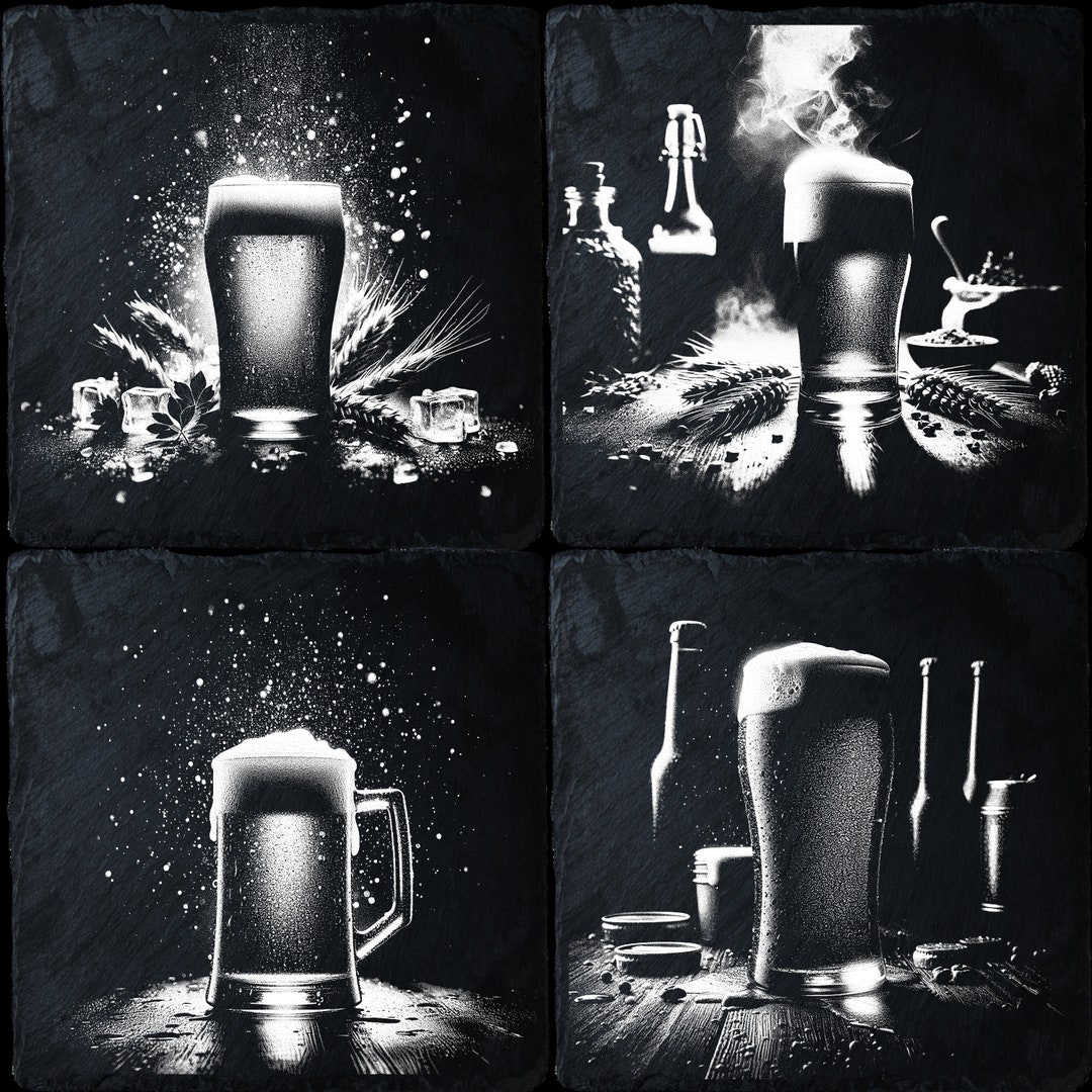 4 Beer Pack | Laser Files Bundle | Laser Burn PNG | Slate Engraving ...