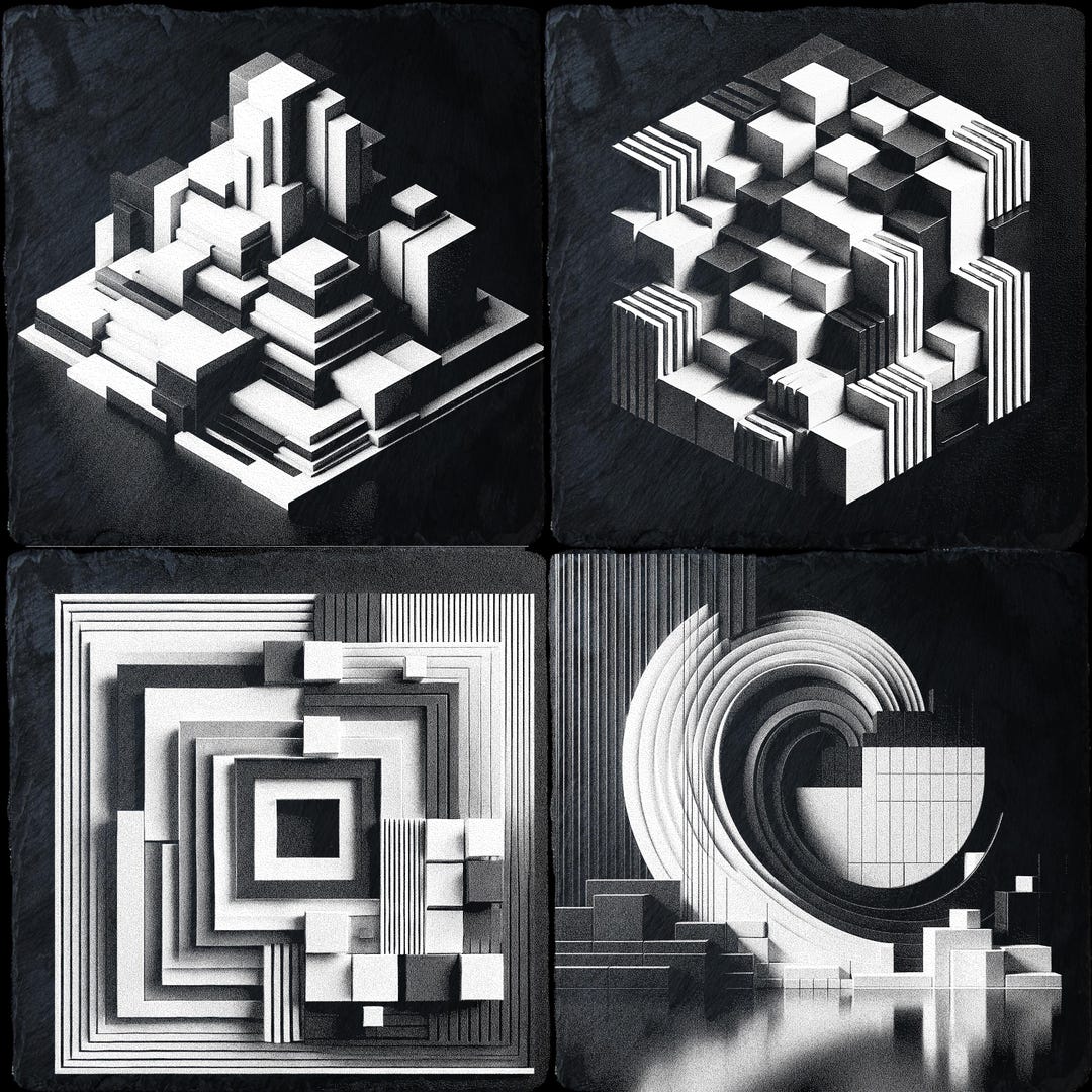 Set of 4 Minimalist Abstract Art Files for Laser Engraving and CNC DIY ...