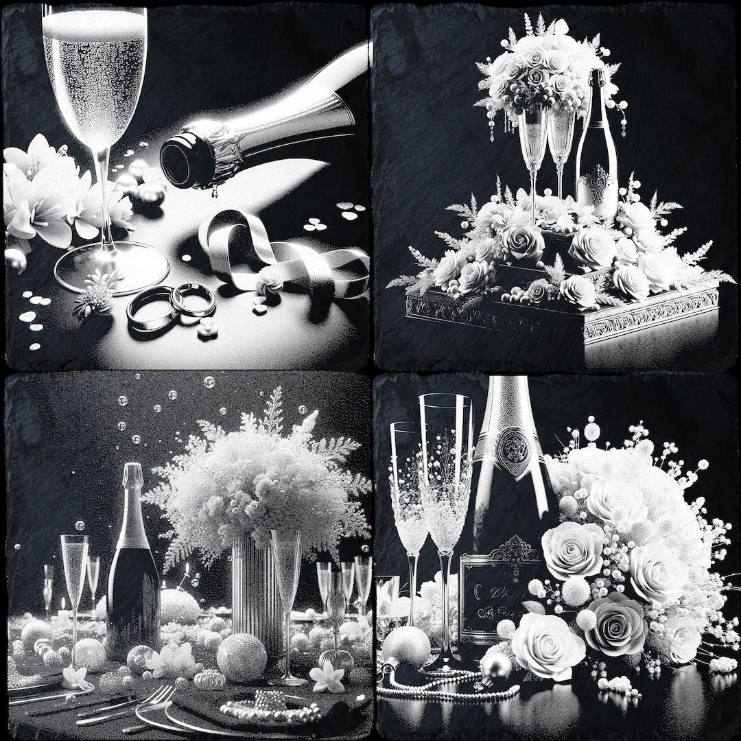 4 Bundle Wedding PNG for CNC Laser Engrave, Laser Burn, Glowforge File ...