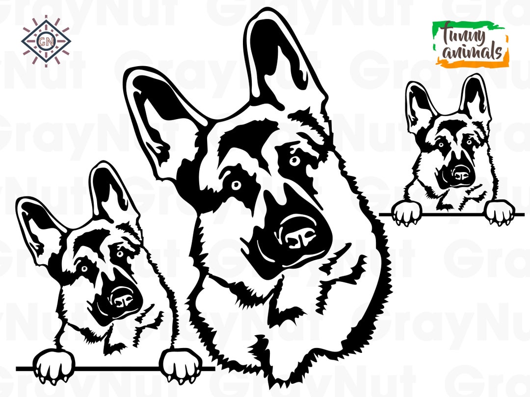 German Shepherd Svg, Dog Svg Files for Cricut, Animal Dxf Cut File ...