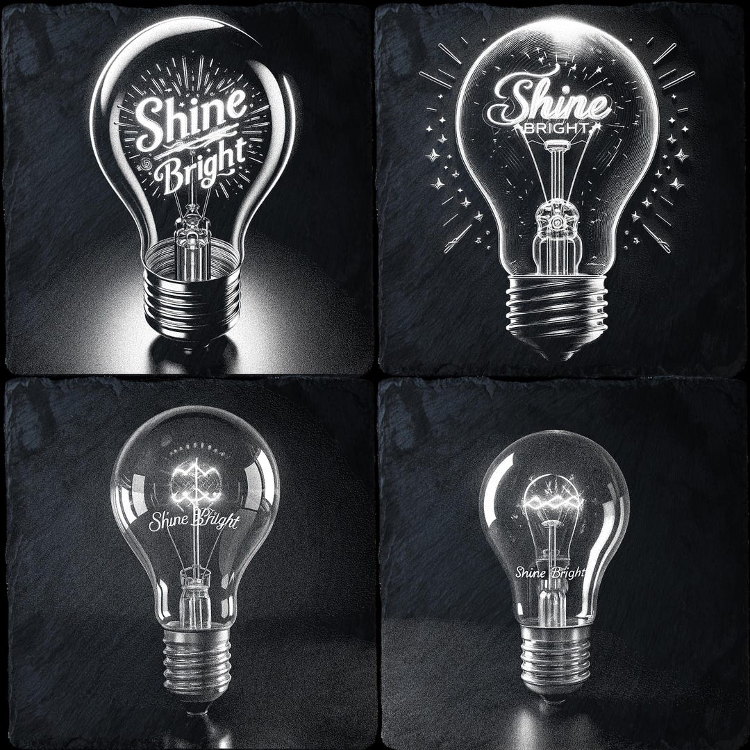 Shine Bright Laser Engraving PNG Set | Motivational Sun & Light Bulb ...