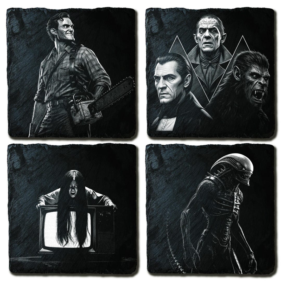 Cult Horror Icons Laser Engraving Bundle – 4 Ultra-detailed Black ...