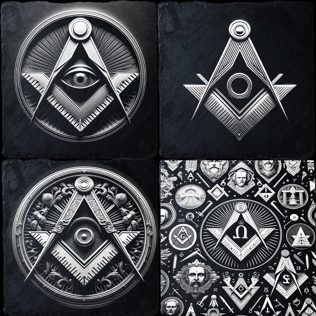 4 Masonic Signs Pack | Laser Files Bundle | Laser Burn PNG | Slate ...