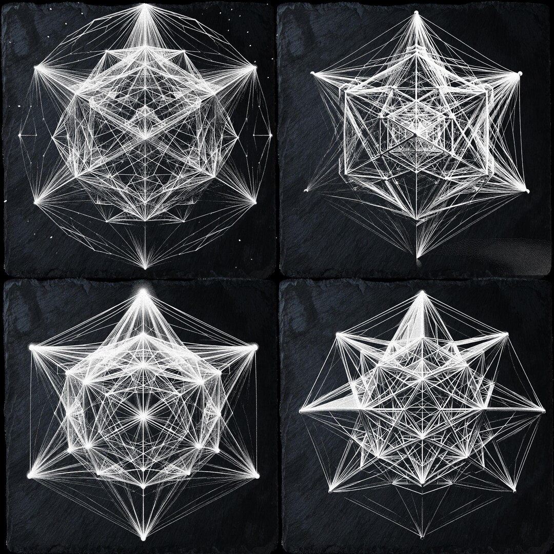 4 3D Sacred Geometry Merkaba PNG for Laser Engraving on Slate ...