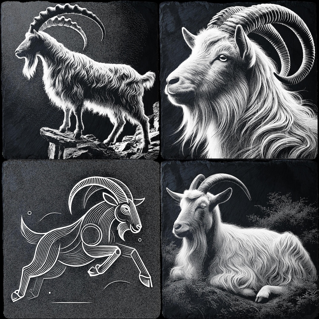 Set of 4 Eastern Zodiac Goat Laser Engraving Files - CNC and DIY ...