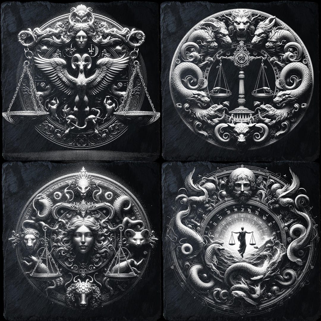 4 Libra PNG Files - Zodiac Art for Slate Laser Engraving - Astrology ...