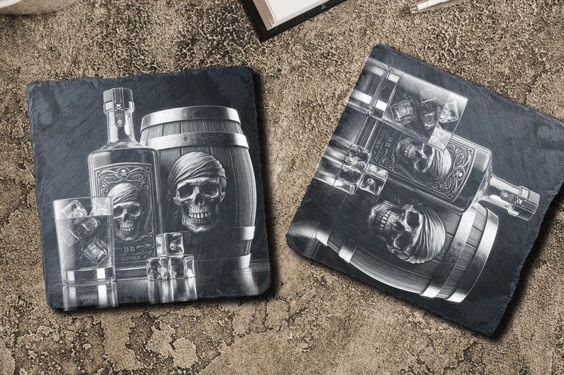 Pirate Rum Bottle Laser Engraving PNG Files: Bar Decor (digital ...