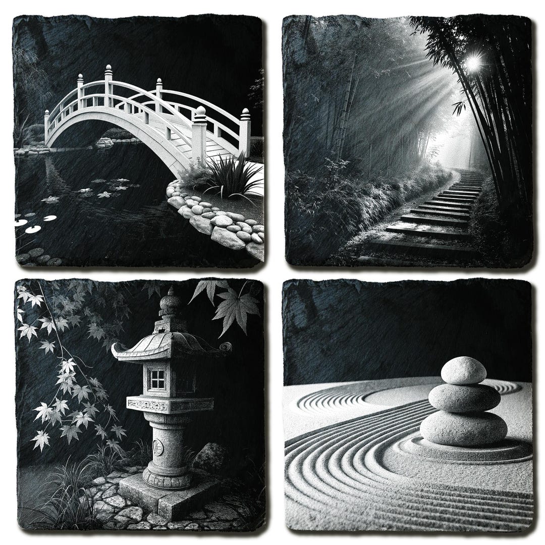 Japanese Garden Engraving Bundle: 4 Laser-ready Pngs - Zen Stones ...