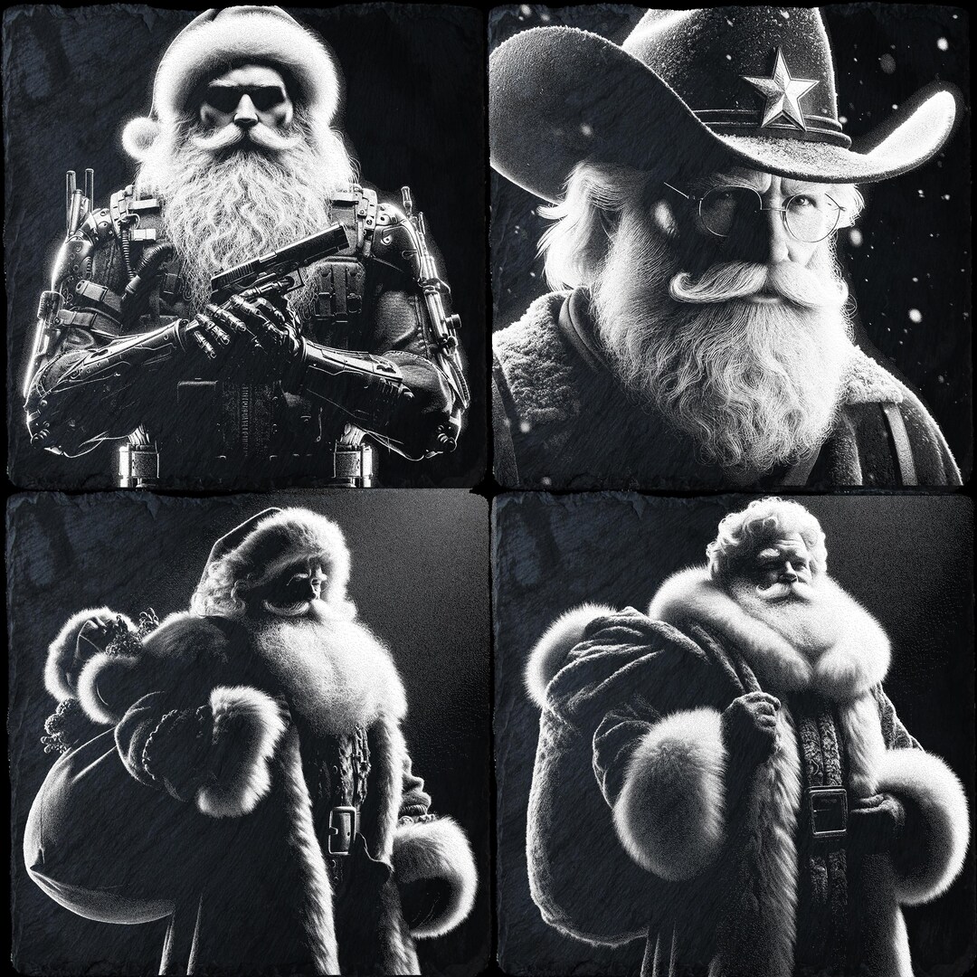 Santa Claus PNG Laser Files - Set of 4 | DIY CNC Christmas Engraving ...
