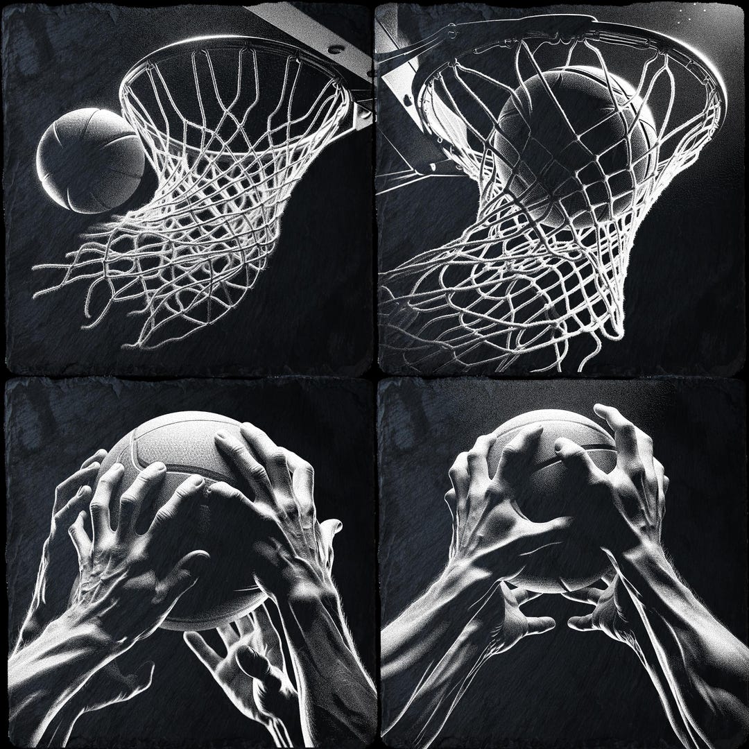 Basketball Laser Engraving PNG Files Set of 4 | CNC DIY Sports Art for ...
