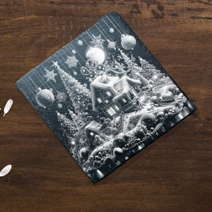 4 PNG Christmas Files for Slate Laser Engraving - Holiday Designs ...