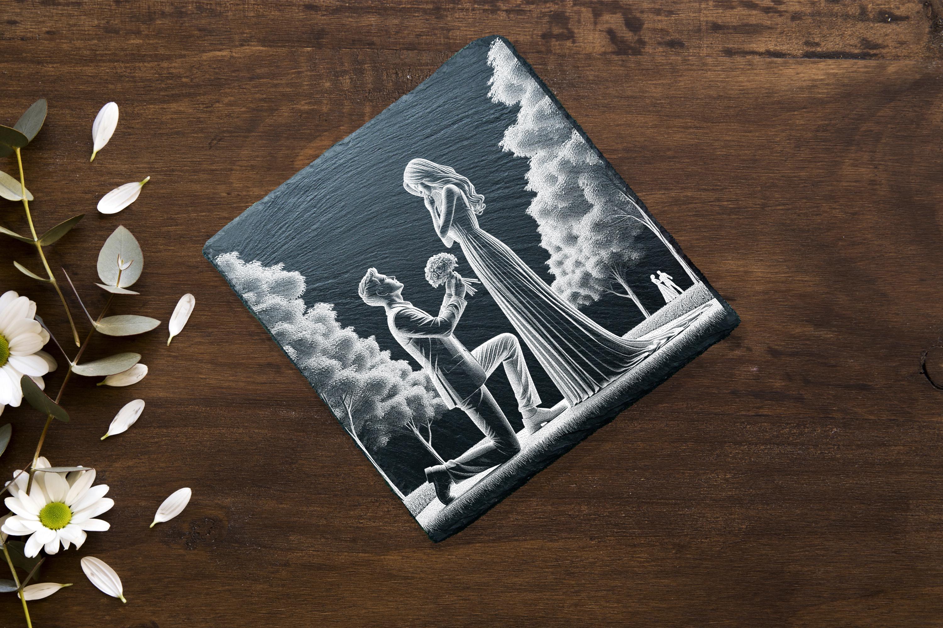 Wedding & Engagement Art - Set of 4 High-resolution PNG Files for Laser ...