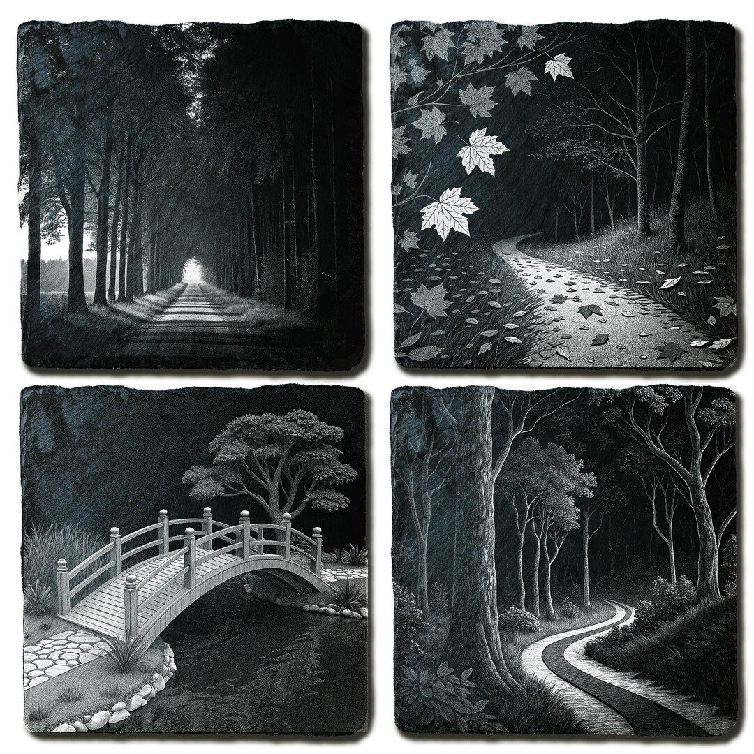 Forest Paths PNG Bundle: 4 Serene 3D Trail Designs for Coasters - Laser ...