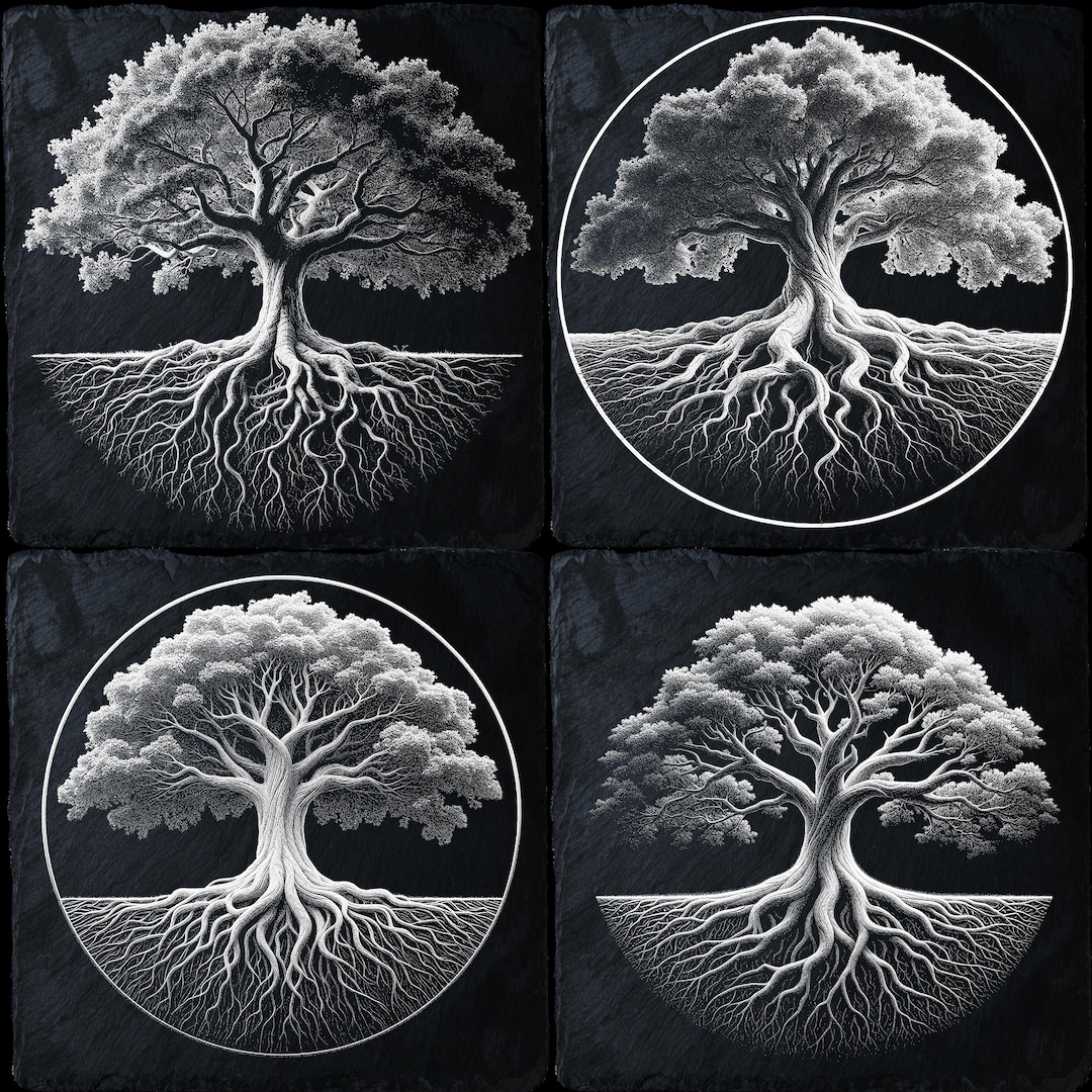 Tree of Life CNC Diy Laser Engraving PNG Files Set of 4 | Glowforge ...