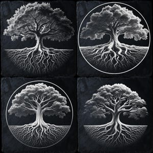 Tree of Life CNC Diy Laser Engraving PNG Files Set of 4 | Glowforge ...