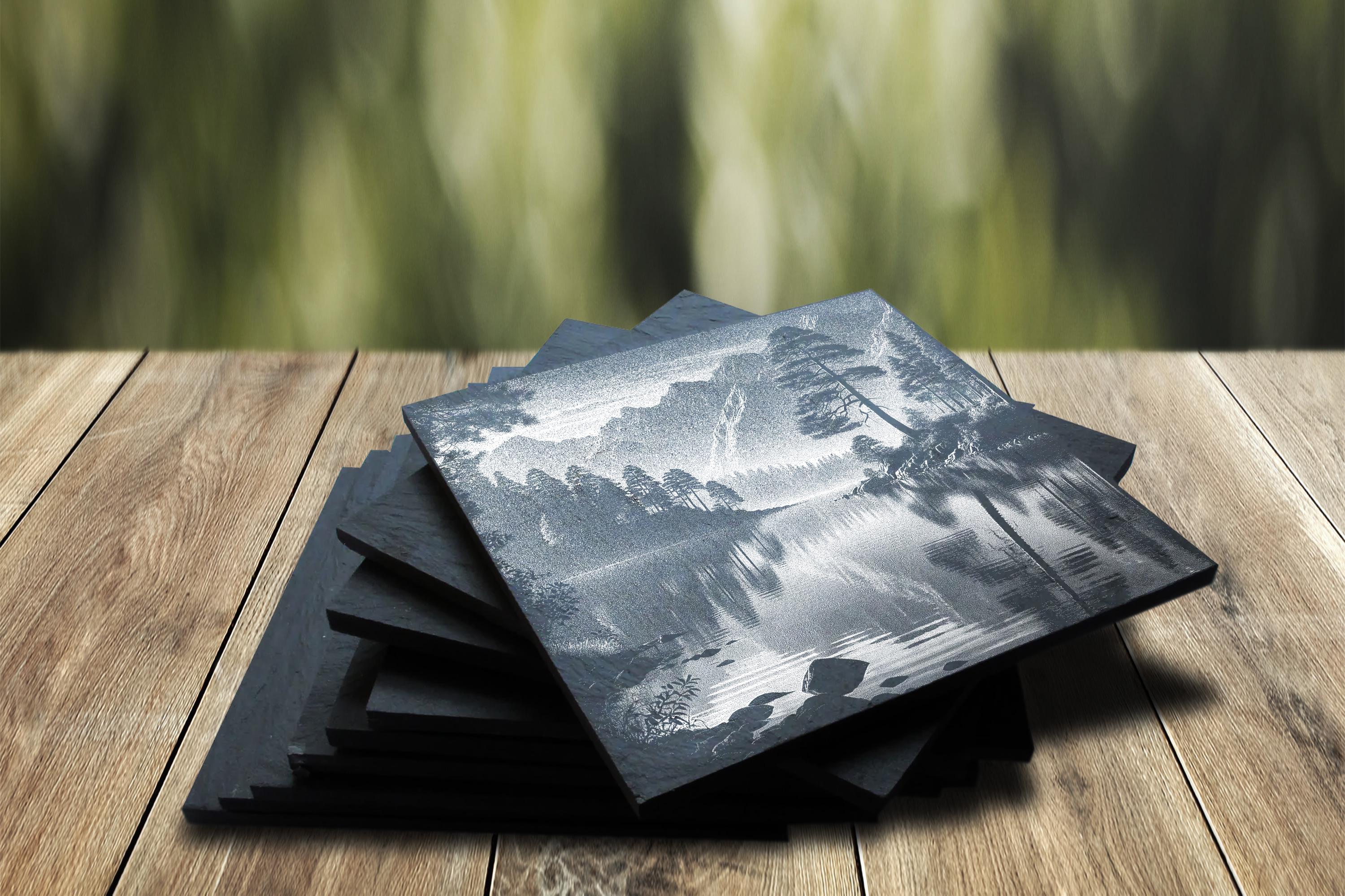 Set of 4 Nature Scene Laser Engraving Files - CNC and DIY Forest, Ocean ...