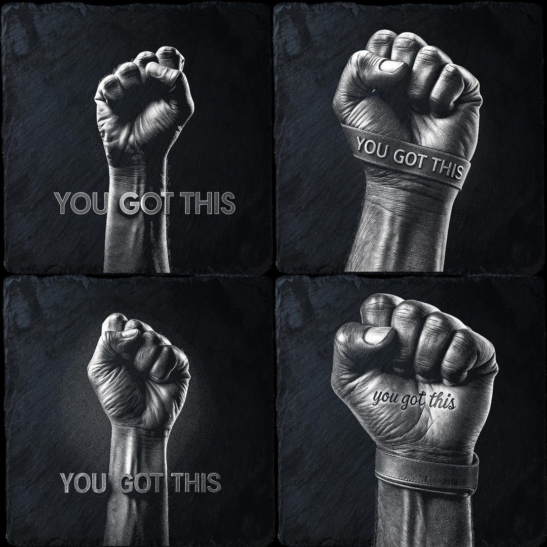 You Got This Raised Fist PNG for Laser Engraving | CNC Xtool Lightburn ...