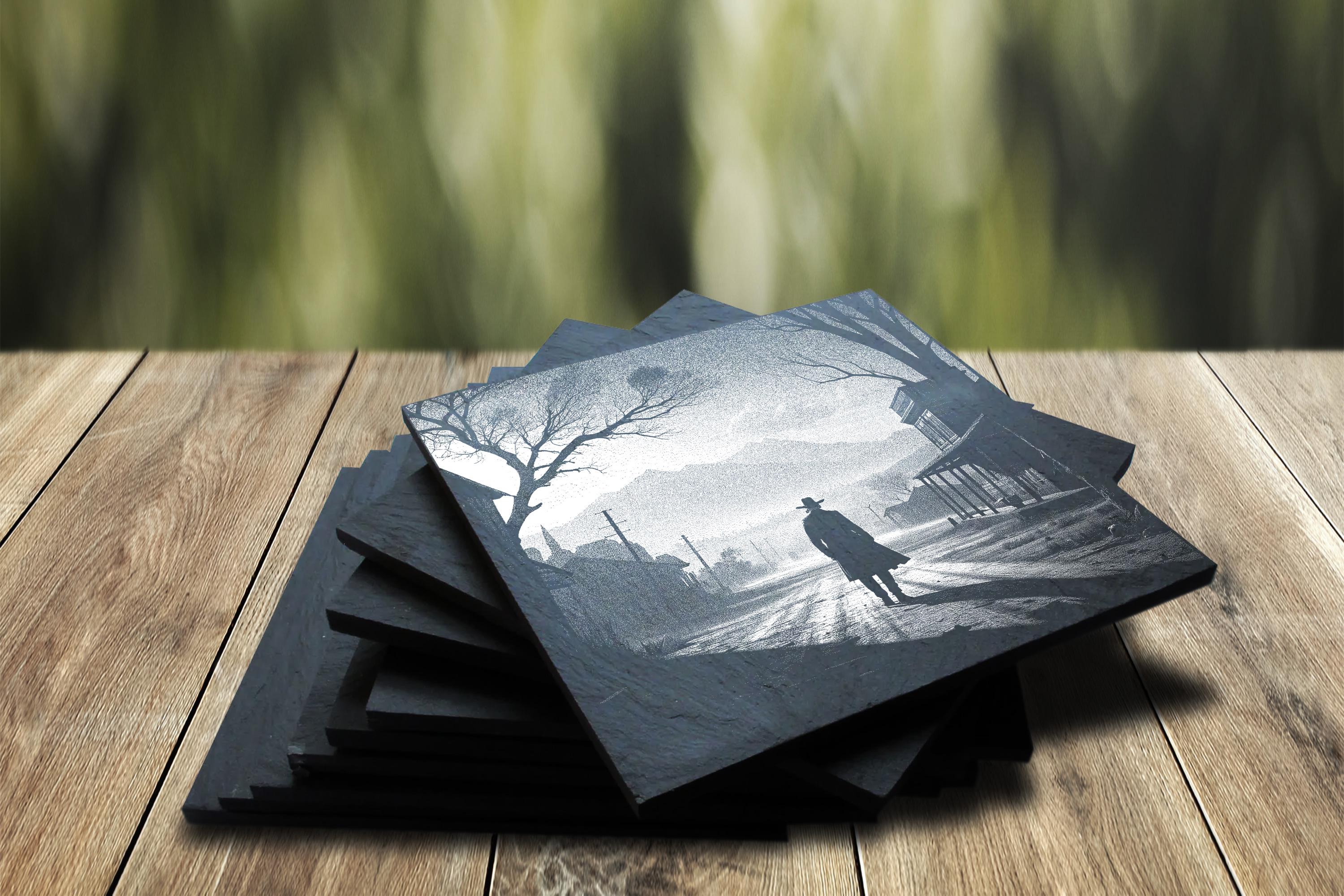 Set of 4 Western PNG Files for Laser Engraving | Cowboy, Horse ...