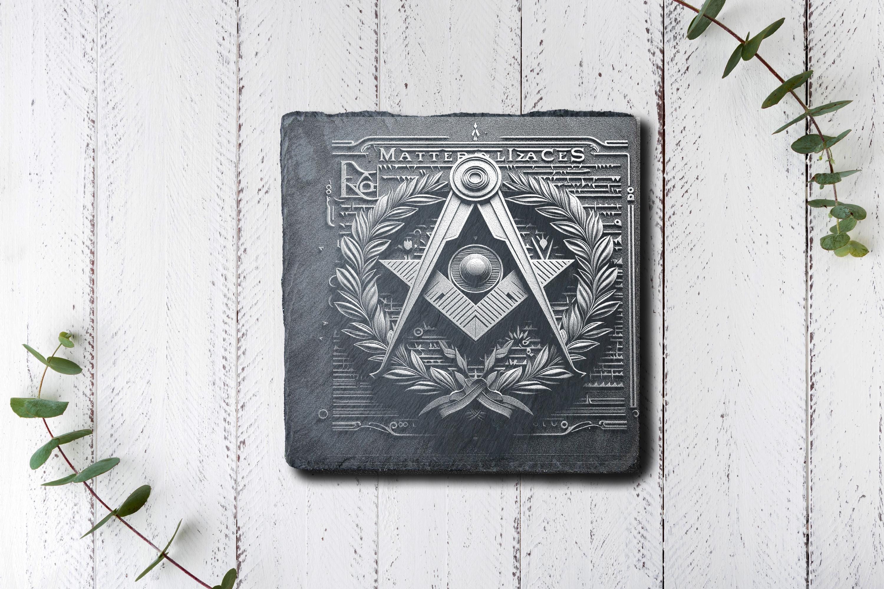 Masonic Symbol PNG Set for Laser Engraving on Natural Slate 4 Files for ...
