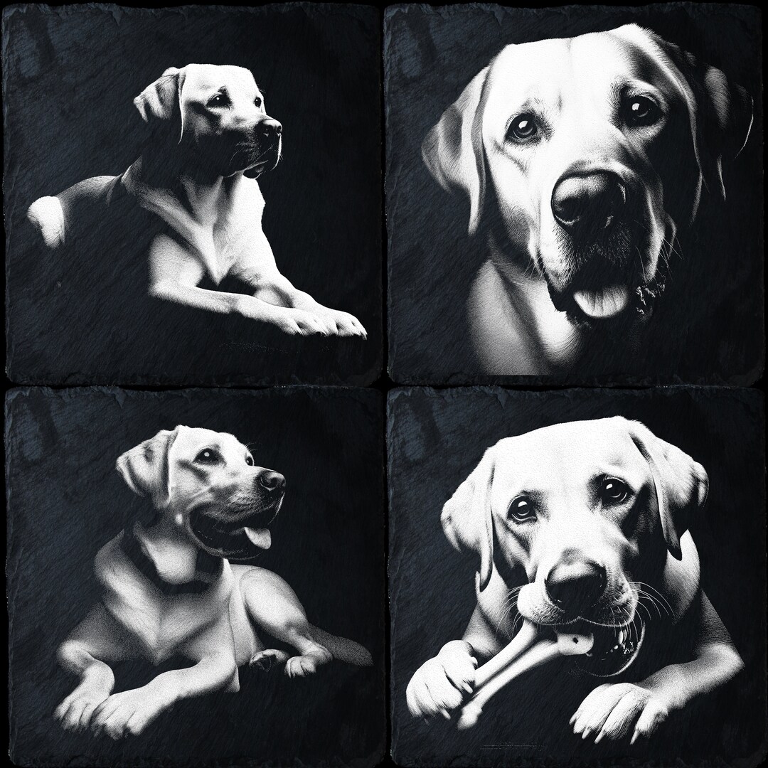 4 Slate Bundle Labrador Retriever, Laser Ready PNG Files for Engraving ...