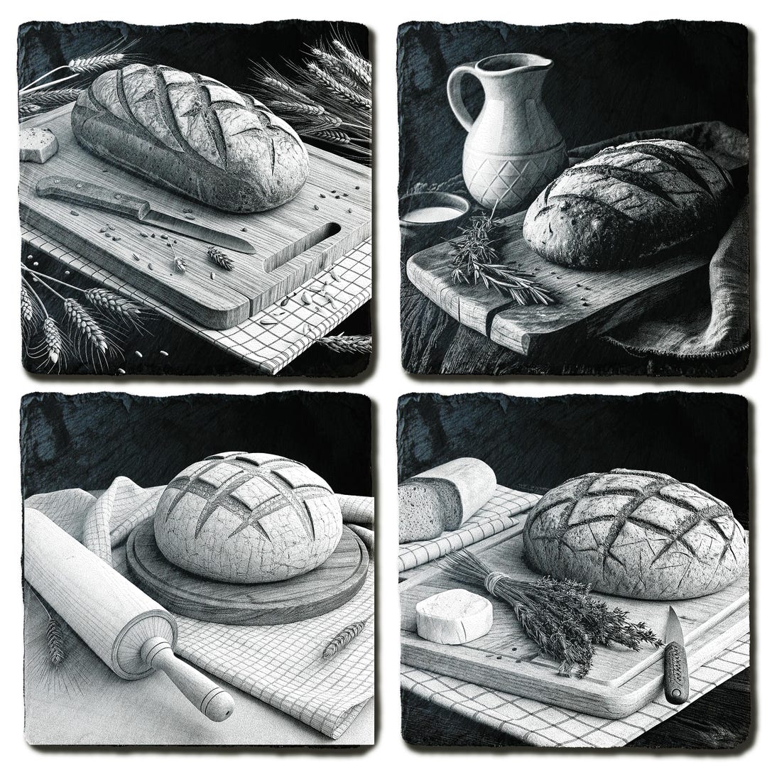 Rustic Village Bread 3D Laser Engraving Designs: Artisan PNG Files ...