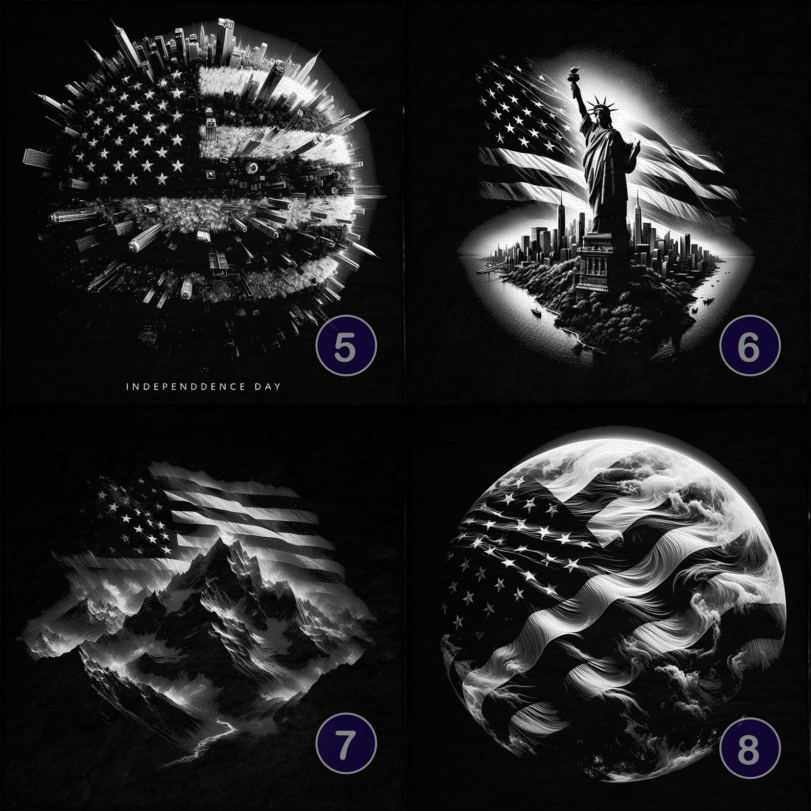 16 Independence Day Pack | Laser Files Bundle | Laser Burn PNG | Slate ...