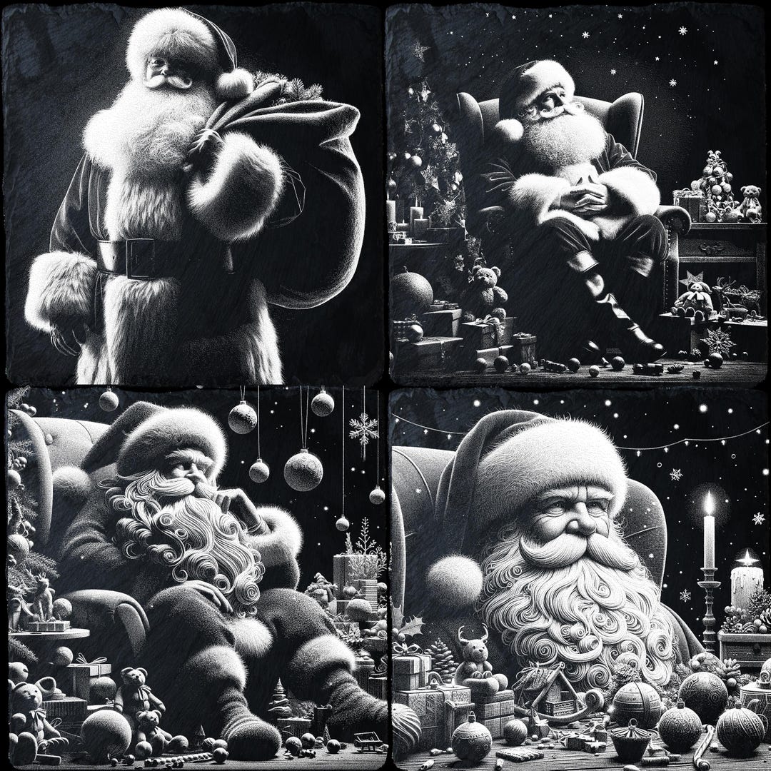 Santa Claus PNG Laser Files - Set of 4 | DIY CNC Christmas Engraving ...