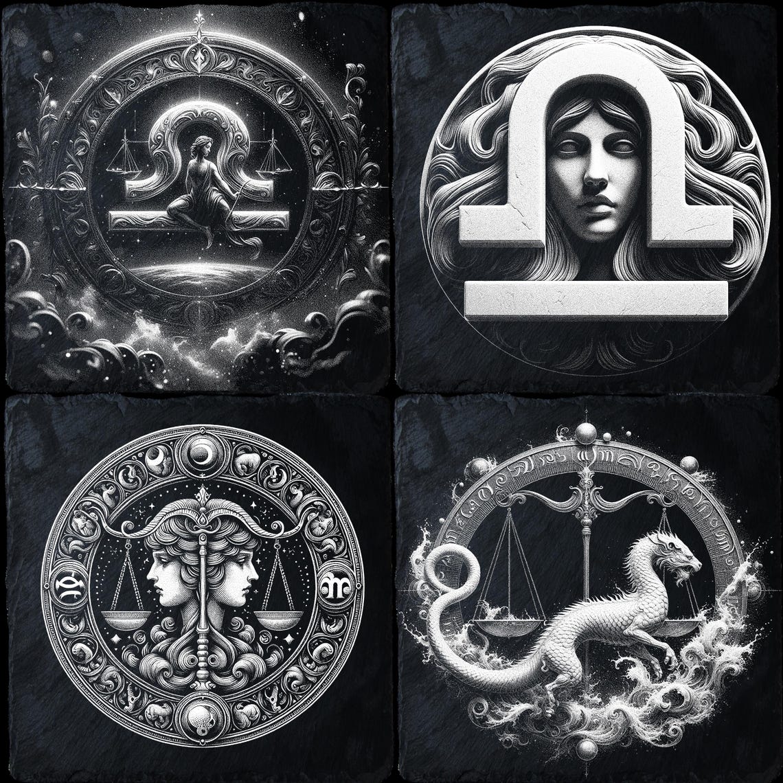 4 Astrology PNG Files - Libra Laser Engraving Art for Slate - Zodiac ...