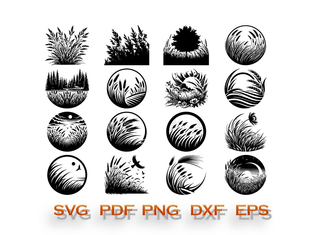 Grass Svg, Garden Svg Files for Cricut, Meadow Dxf Cut File, Lawn ...