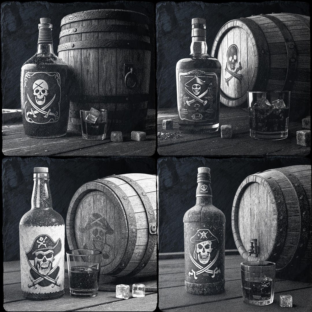 Pirate Rum Bottle & Barrel PNG Laser Engraving Files (digital Download ...