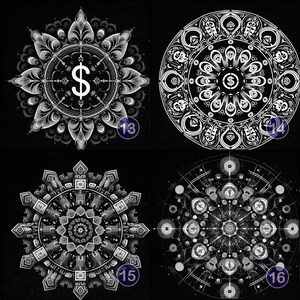 16 Money Mandala PNG Files - Abundance Art for Slate Laser Engraving ...