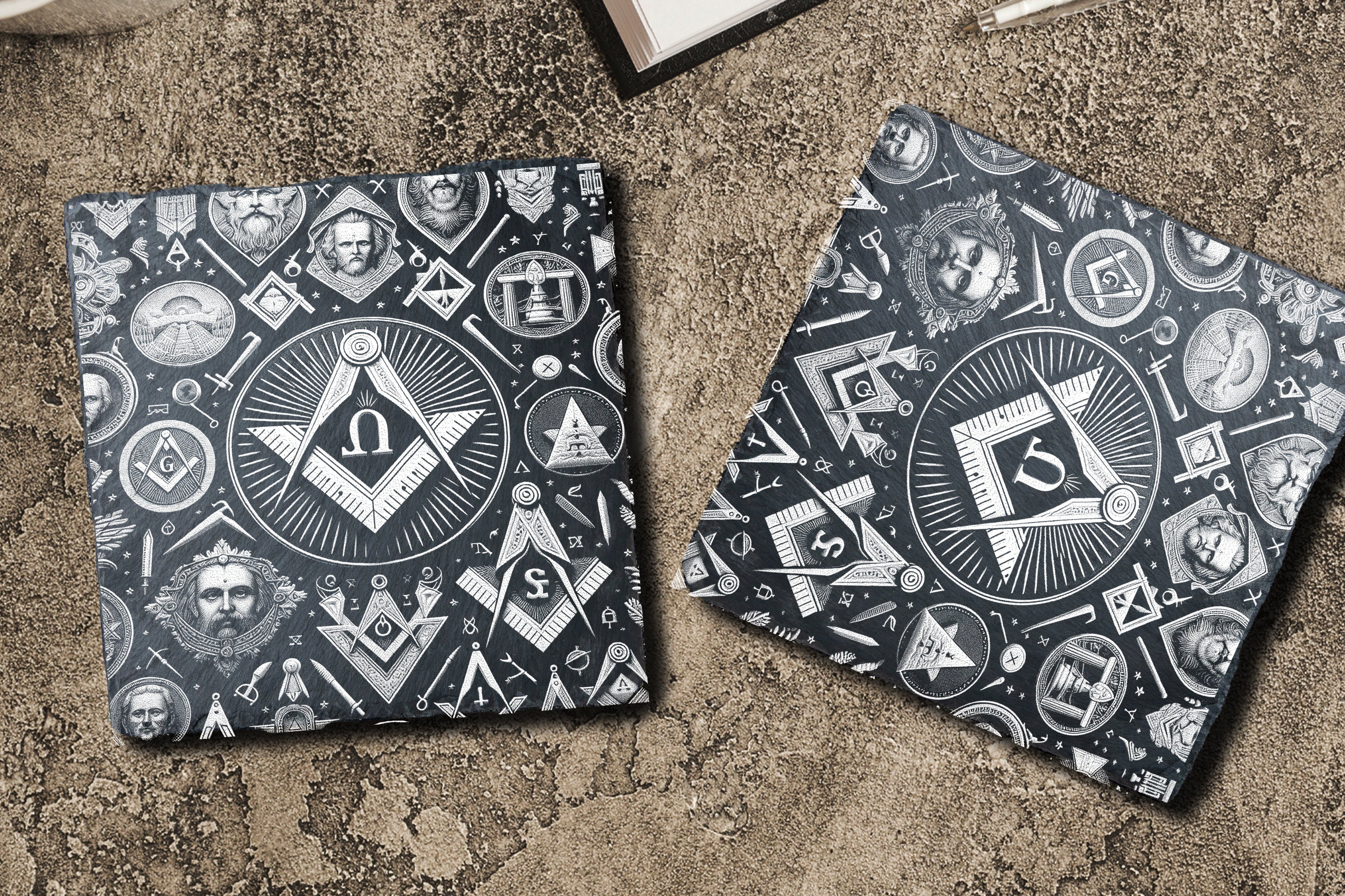 4 Masonic Signs Pack | Laser Files Bundle | Laser Burn PNG | Slate ...
