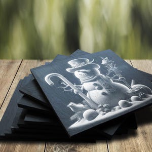 4 Christmas PNG Files for Slate Laser Engraving - Holiday Designs ...