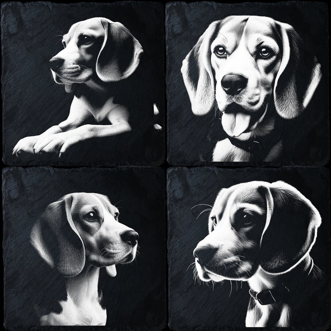4 Beagle Pack | Laser Files Bundle | Laser Burn PNG | Slate Engraving ...
