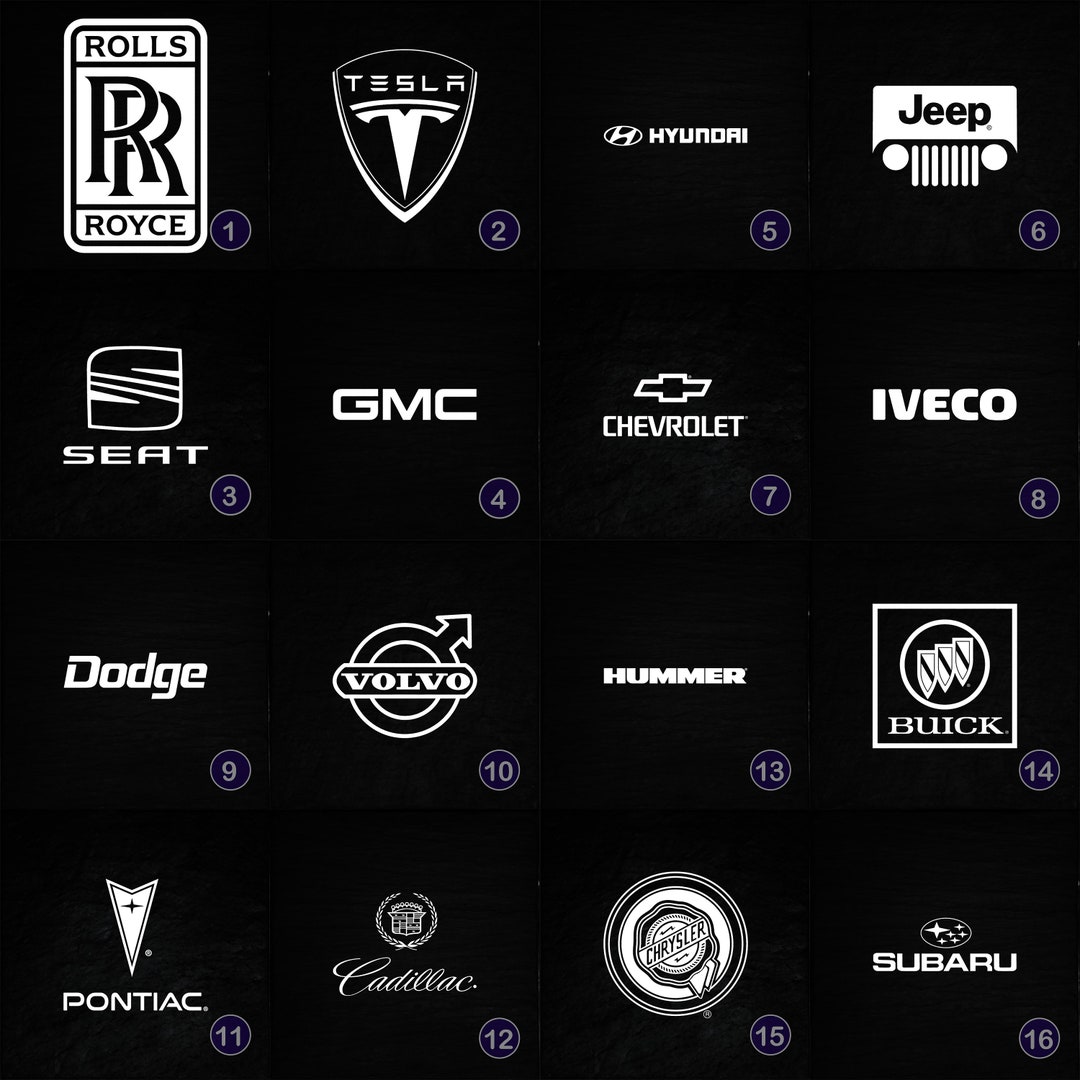 16 Slate Bundle Car Logo , Laser Ready PNG Files for Engraving, Slate ...