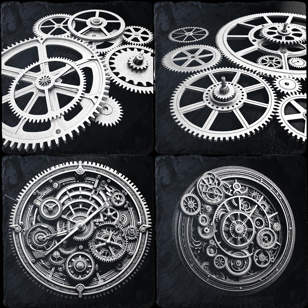 3D Steampunk Clock Gears PNG: Laser Engraving Design (digital Download ...