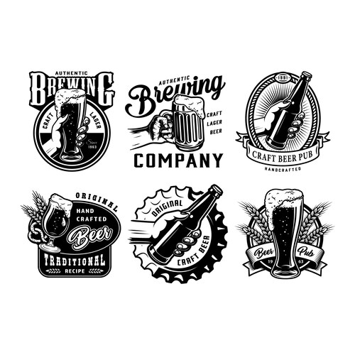 Beer Pub Label Retro Brewery Vintage Emblem Logo Bar Craft Mug - Etsy