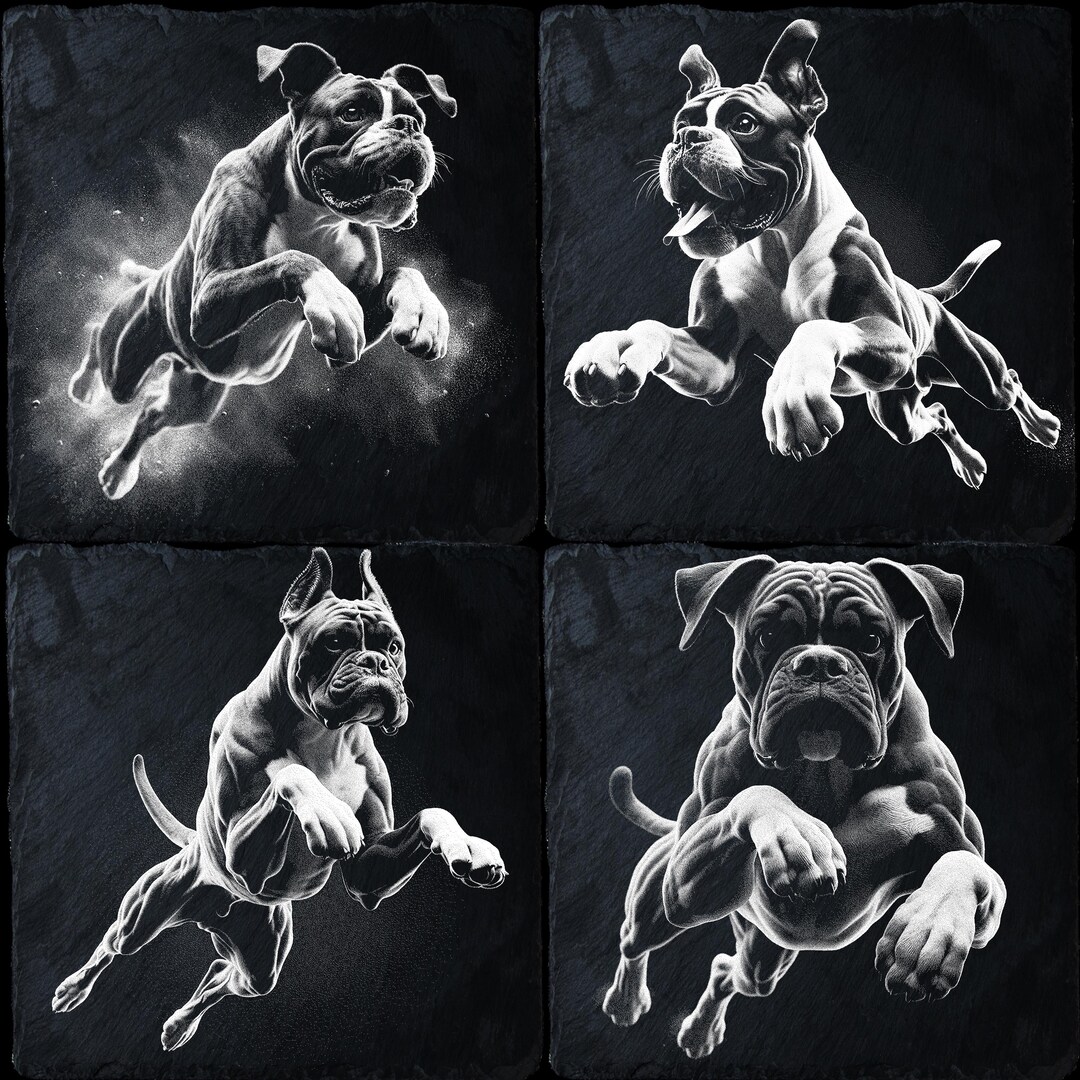 Boxer Dog 4 PNG Files for Laser Engraving - CNC, CO2, Lightburn ...
