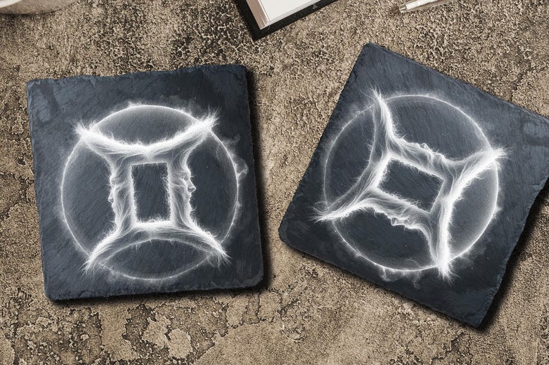 Gemini Zodiac Set - 4 PNG Files for Slate Laser Etching - Astrology ...