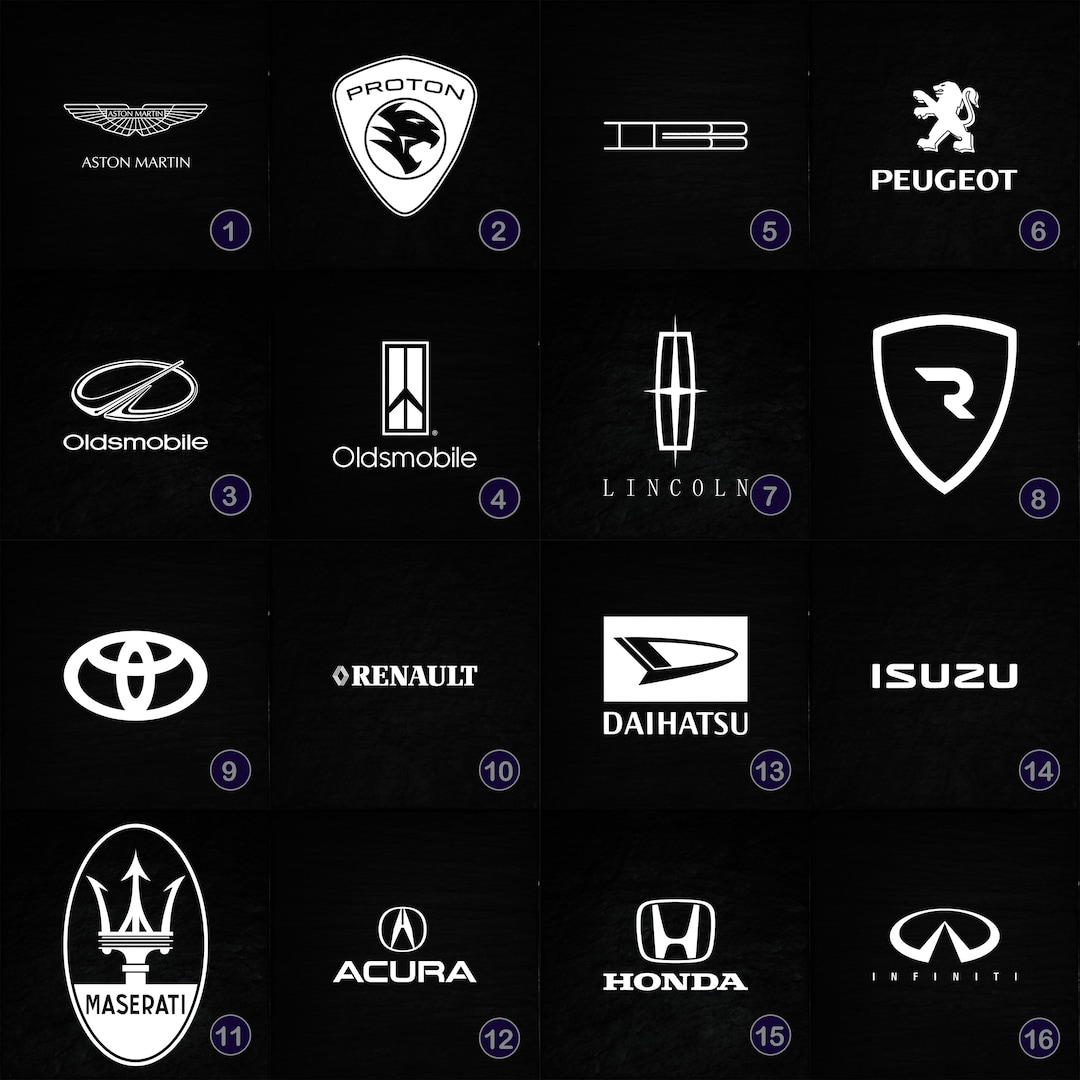 16 Slate Bundle Car Logo , Laser Ready PNG Files for Engraving, Slate ...