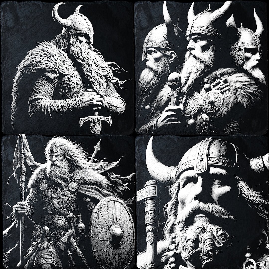 4 Bundle Viking PNG for CNC Laser Engrave, Laser Burn, Glowforge File ...