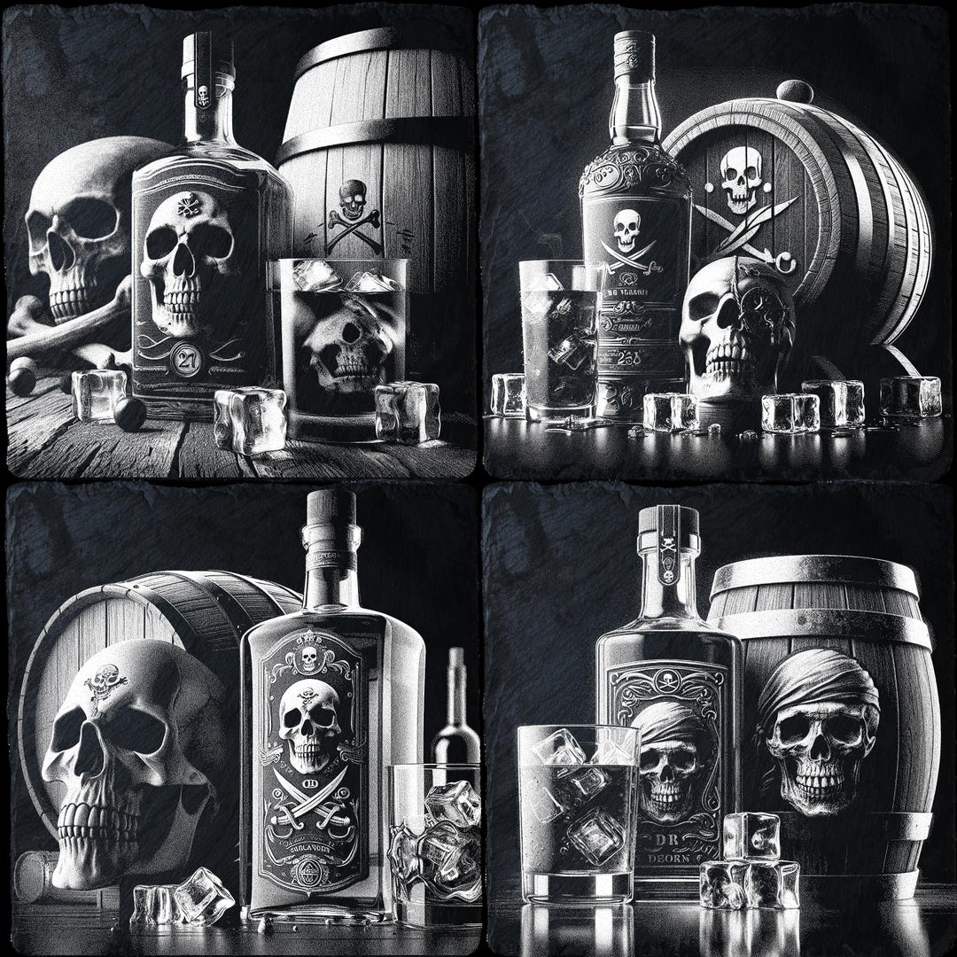 Pirate Rum Bottle Laser Engraving PNG Files: Bar Decor (digital ...