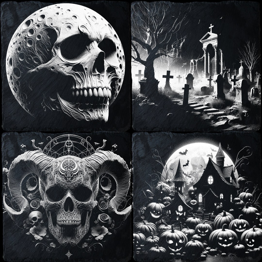 4 Bundle Halloween PNG for CNC Laser Engrave, Laser Burn, Glowforge ...