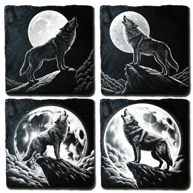 Wolf Howling on a Cliff - Etsy
